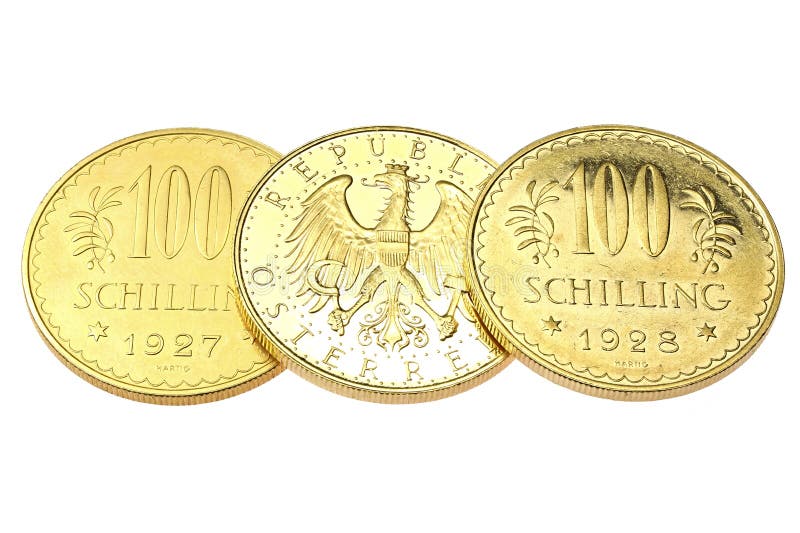 Monedas De Oro De 100 Chelines Foto de archivo - Imagen de antigüedad ...