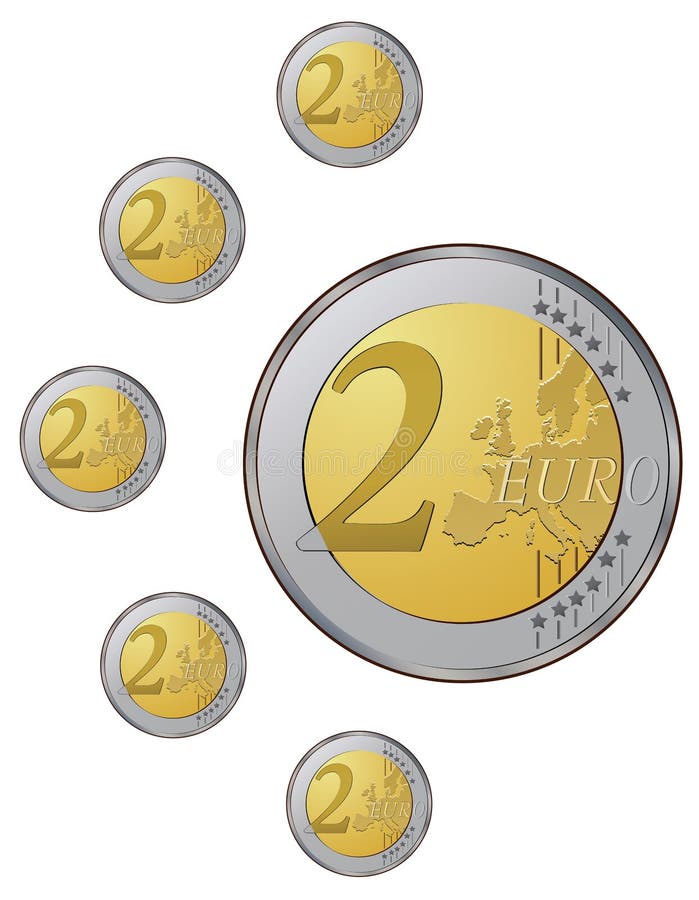 Monedas euro en vector ilustración del vector. Ilustración de compra ...