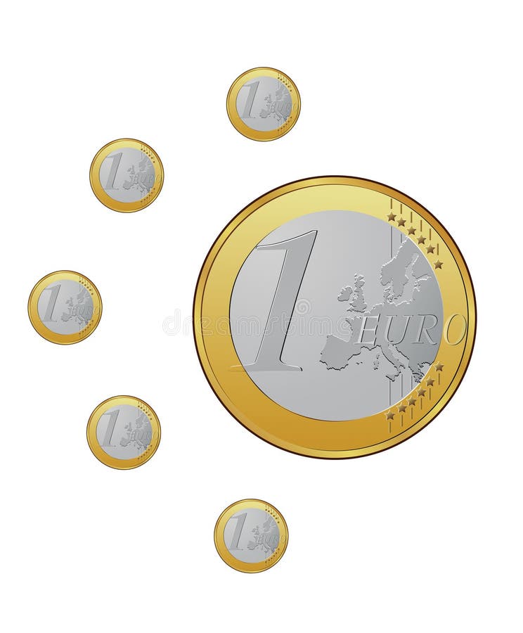 Monedas euro en vector ilustración del vector. Ilustración de negocios ...