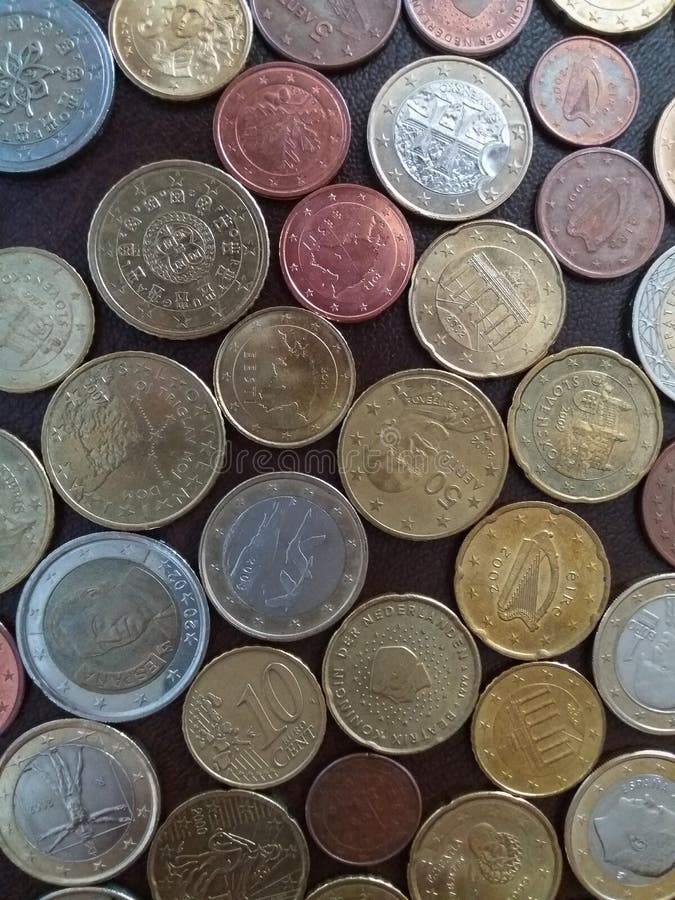 Monedas Euro, Unión Europea Foto de archivo - Imagen de euro, belga ...