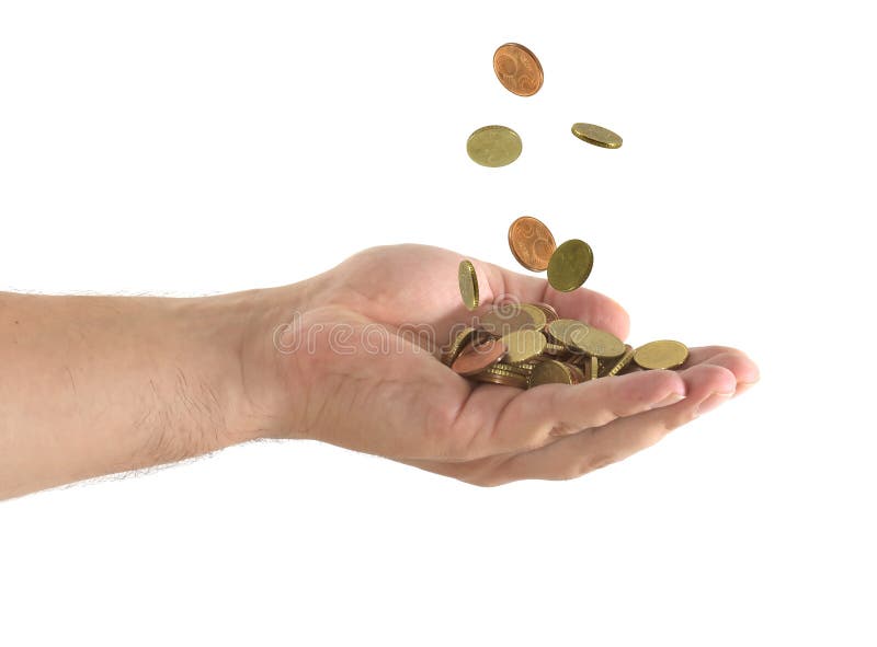 Manos Con Las Monedas De Oro Imagen de archivo - Imagen de compra ...