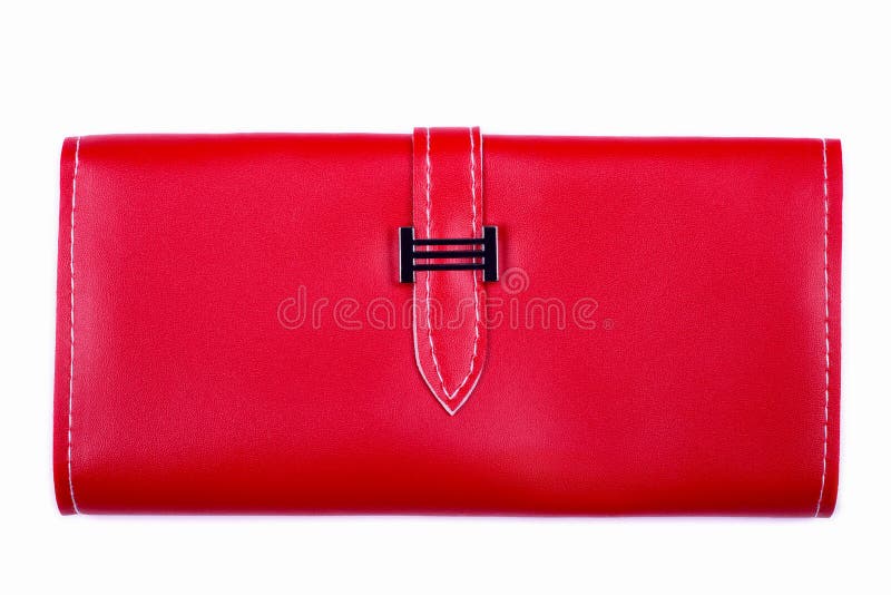 Monedero Rojo En El Fondo Blanco Imagen de archivo - Imagen de lujo ...
