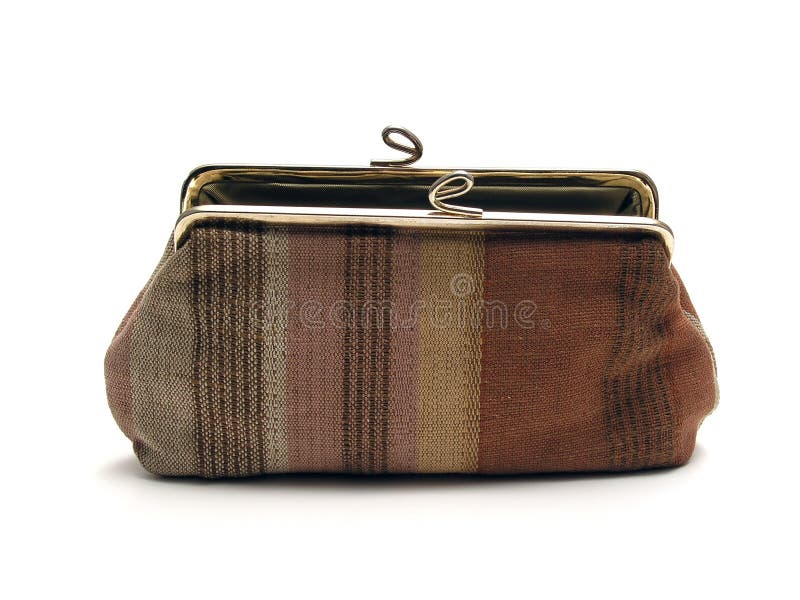 Monedero Viejo Aislado En Blanco Imagen de archivo - Imagen de finanzas ...