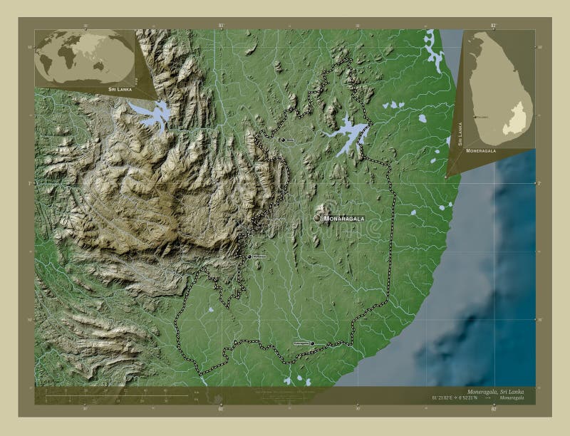 Moneragala, Sri Lanka. Wiki. Labelled Points of Cities Stock ...