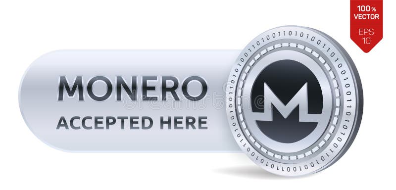 Monero. Accepted Sign Emblem. Crypto Currency. Golden Coins with Monero ...