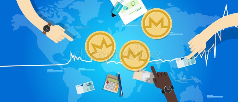 Monero Coin Increase Exchange Value Digital Virtual Price Up Chart Blue ...