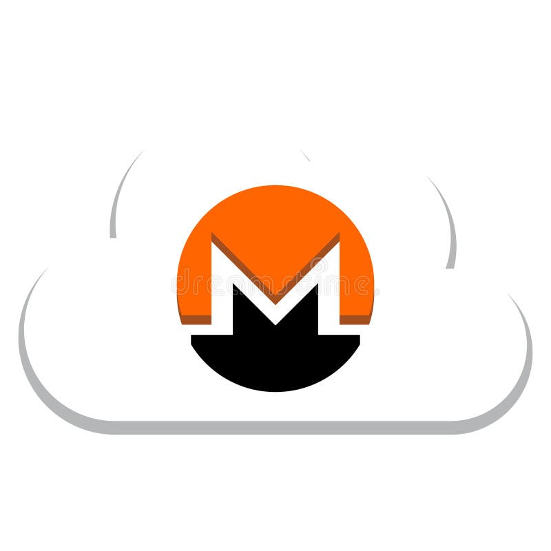 Monero Icon on Cloud Isolated on White Background Stock Illustration ...