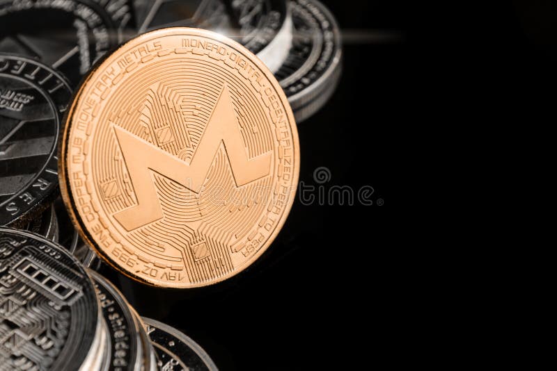 Monero, Isolated on a Black Background Editorial Photography - Image of ...