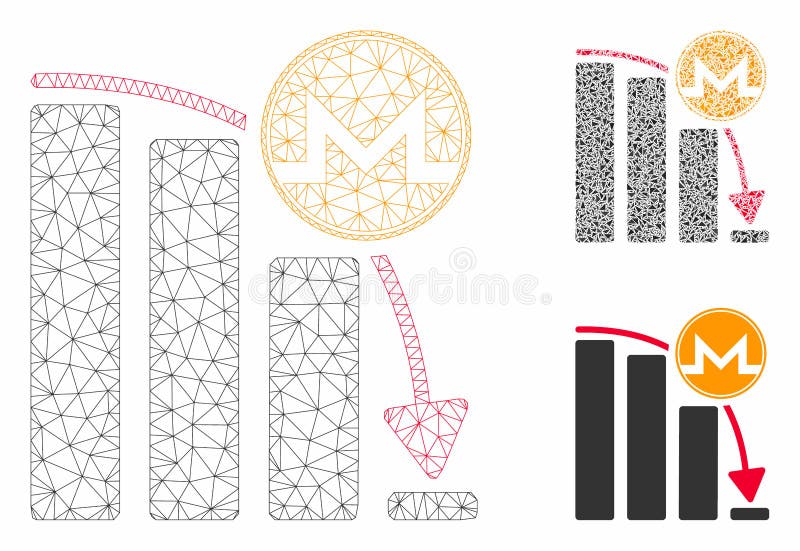 Monero Panic Fall Chart Vector Mesh Carcass Model and Triangle Mosaic ... Monero Panic Fall Chart Vector Mesh Carcass Model and Triangle Mosaic ...
