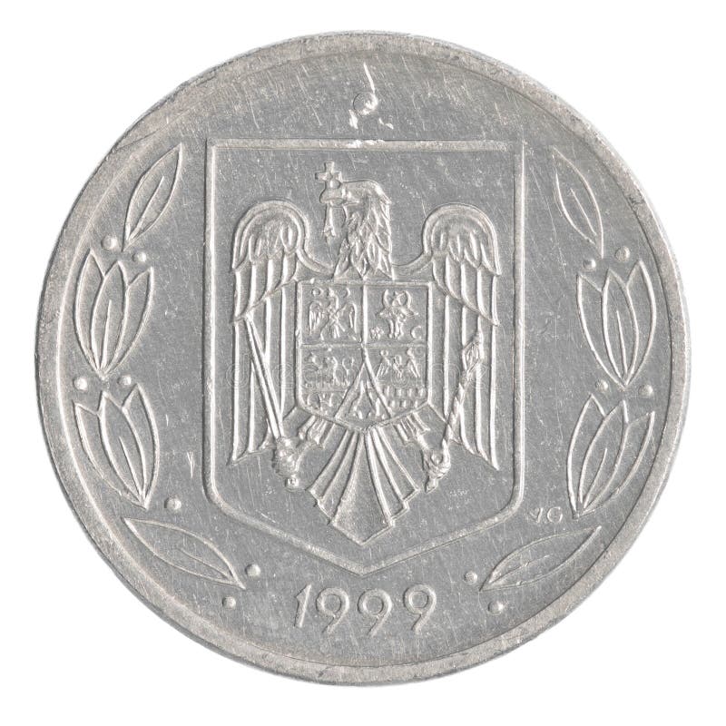 Vecchia moneta rumena fotografia stock. Immagine di lati - 11183834