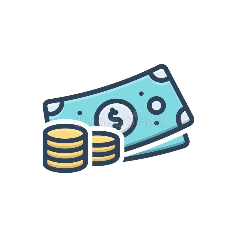 Color Illustration Icon for Monetary, Pecuniary and Fiscal Stock ...