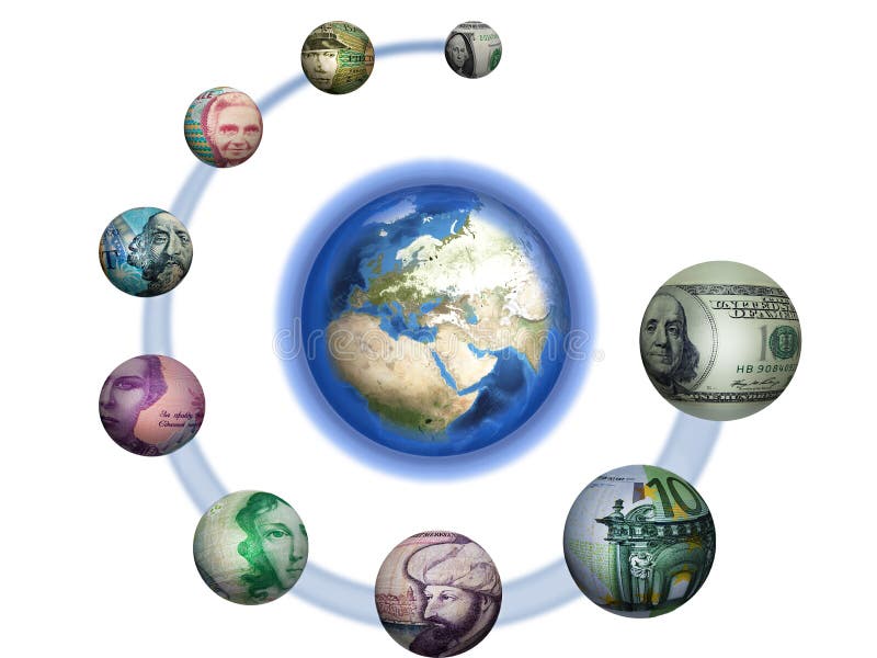 Monetary System of the Planet Earth ... Stock Illustration ...