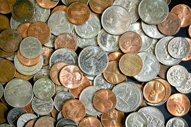 Monete Del Dollaro Americano Immagine Stock - Immagine di guadagni ...