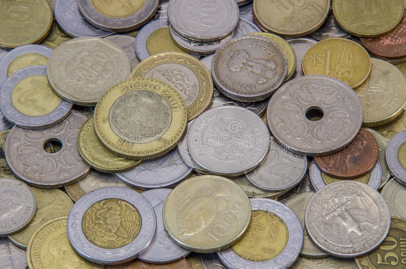 Monete Dei Paesi Differenti Del Mondo Immagine Stock - Immagine di ...