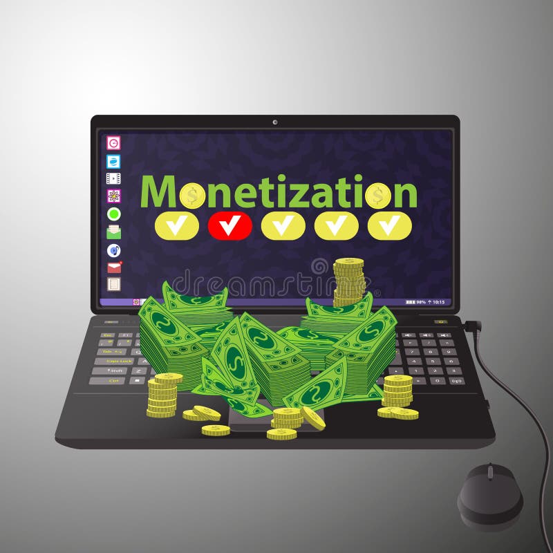 Monetization Concept. Much Money Stock Vector - Illustration of ...