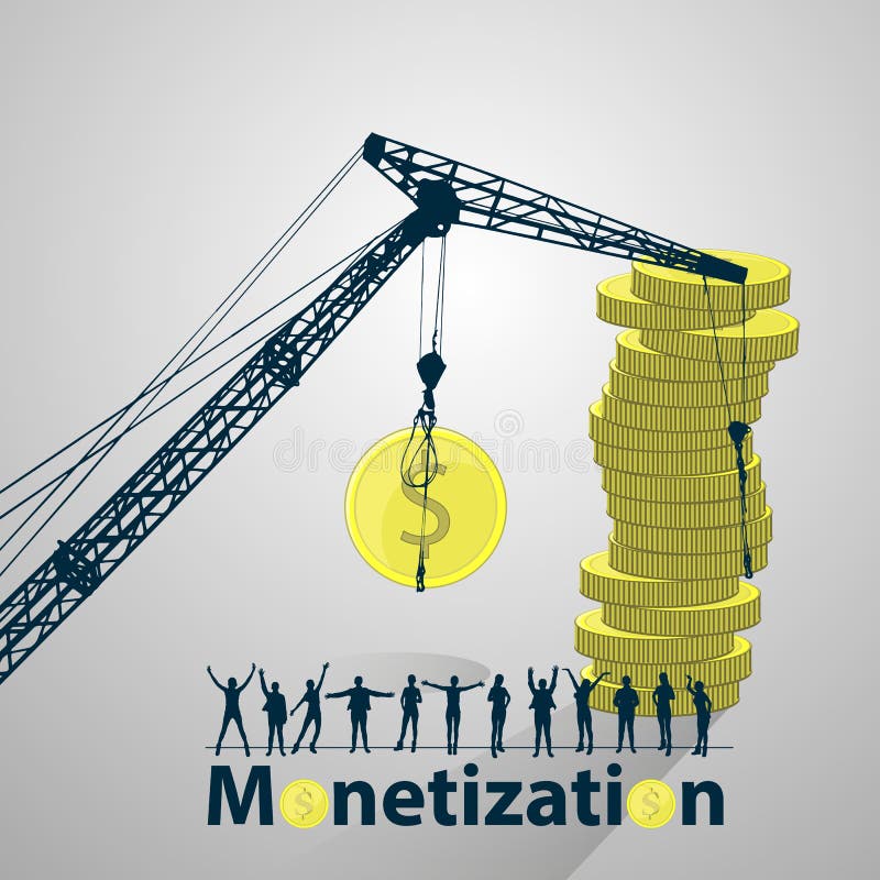 Monetization Concept. Much Money Stock Vector - Illustration of ...