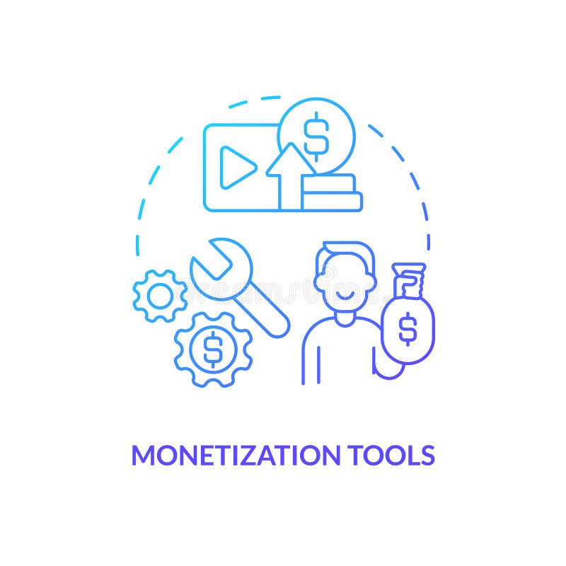 Monetization Tools Blue Gradient Concept Icon Stock Vector ...