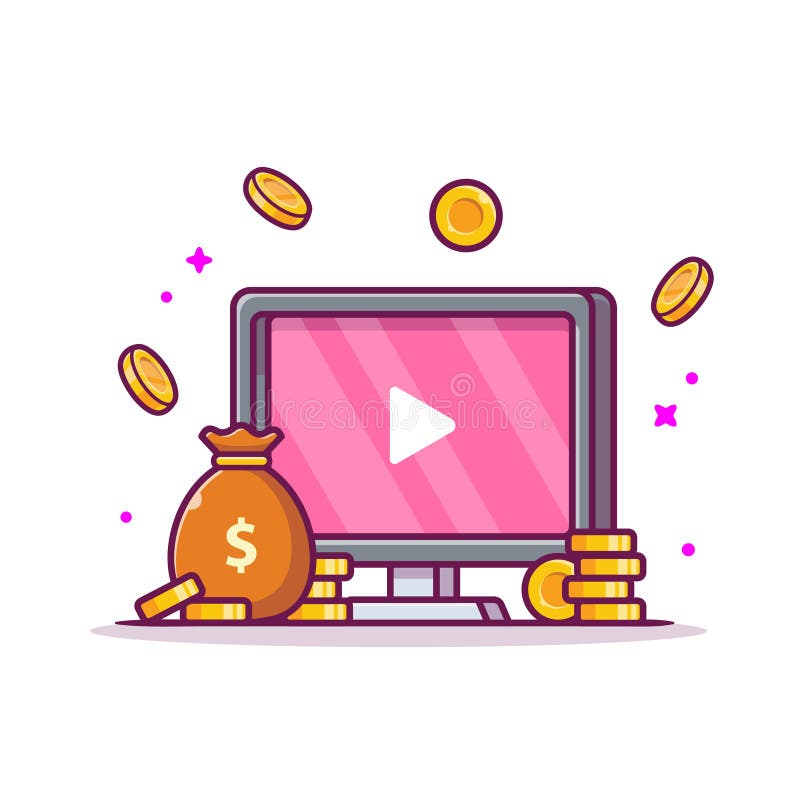 Monetize Ads Videos Cartoon Icon Illustration Stock Vector ...