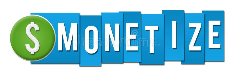 Monetize Blue Grey Horizontal Stock Illustration - Illustration of ...