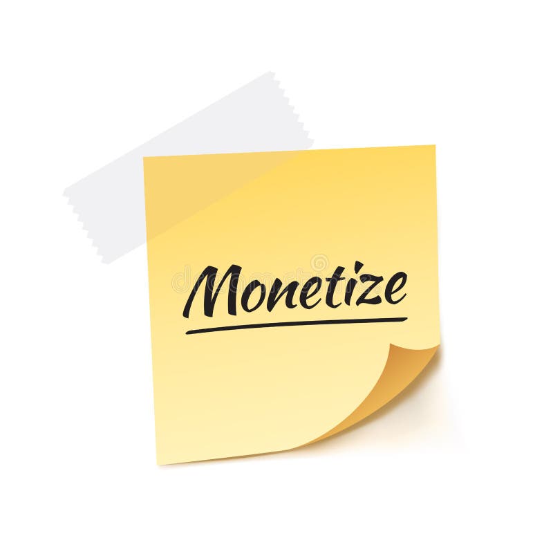 Monetize Stick Note Vector Illustration Stock Vector - Illustration of ...