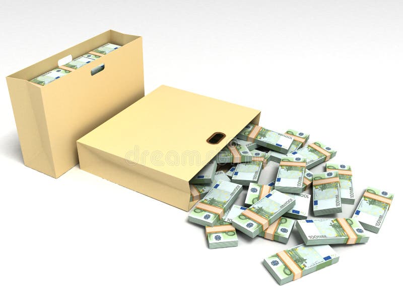 Money 100 euro bills stock illustration. Illustration of package - 6729326