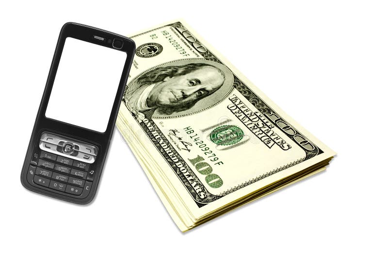 Objects - Cellphone on Money Stock Photo - Image of currency, mobile ...