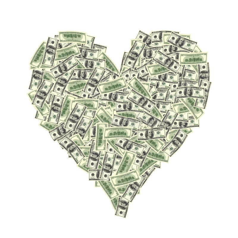 Heart and Money Love Valentine Stock Illustration - Illustration of ...