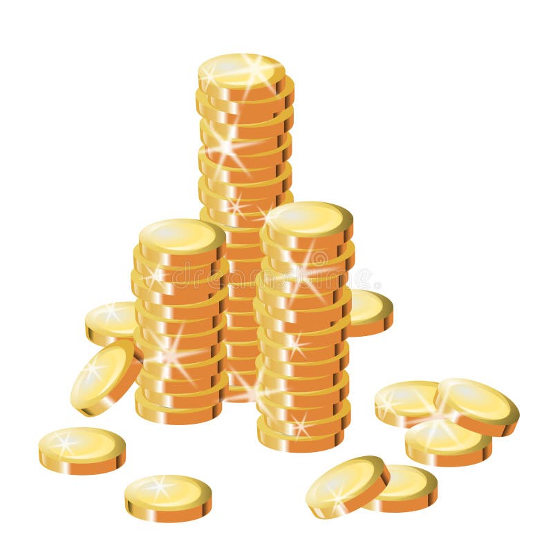 Hoard of Money isolated stock illustration. Illustration of exchange ...