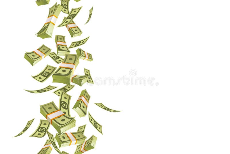 Green USA Paper Currency. Falling Twisted Money. Realistic Money ...