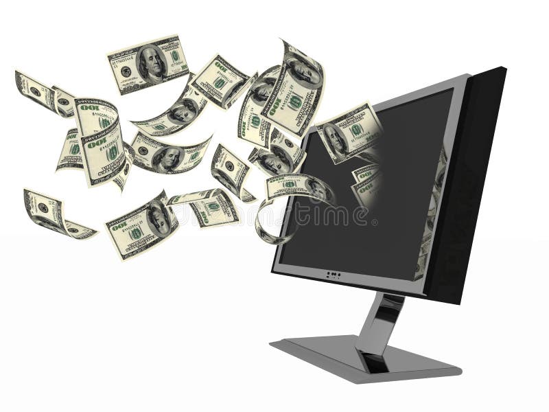 Computer with Money Concept Stock Illustration - Illustration of ...