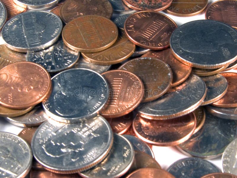 Assorted US Coins stock photo. Image of purchase, currency - 442890