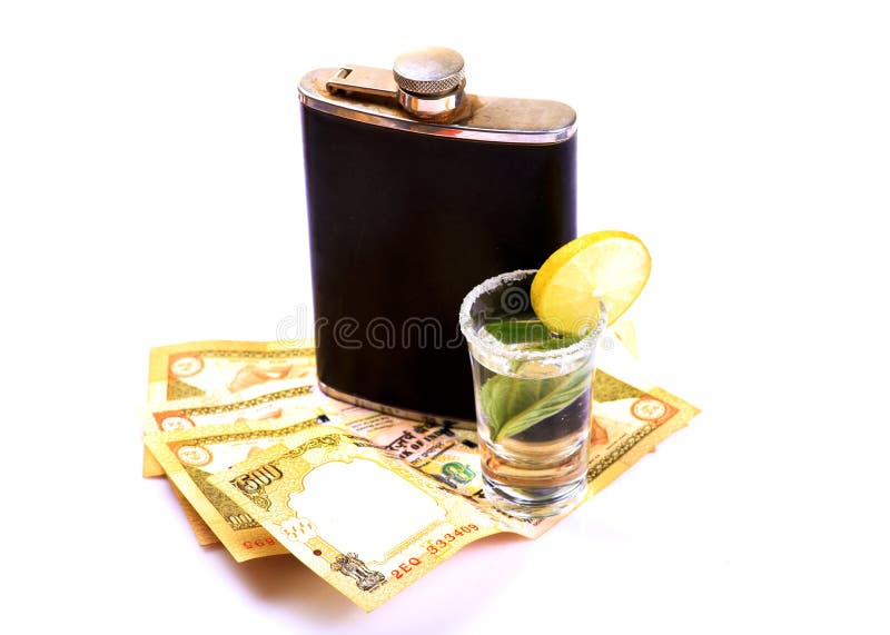 Money and alcohol stock image. Image of tequila, alcohol - 28301931