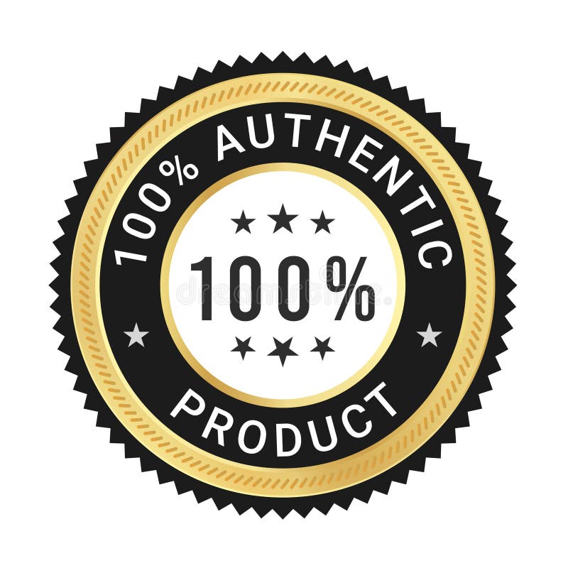 Authentic Product Label, 100 Percent Authentic Product Vector Logo ...