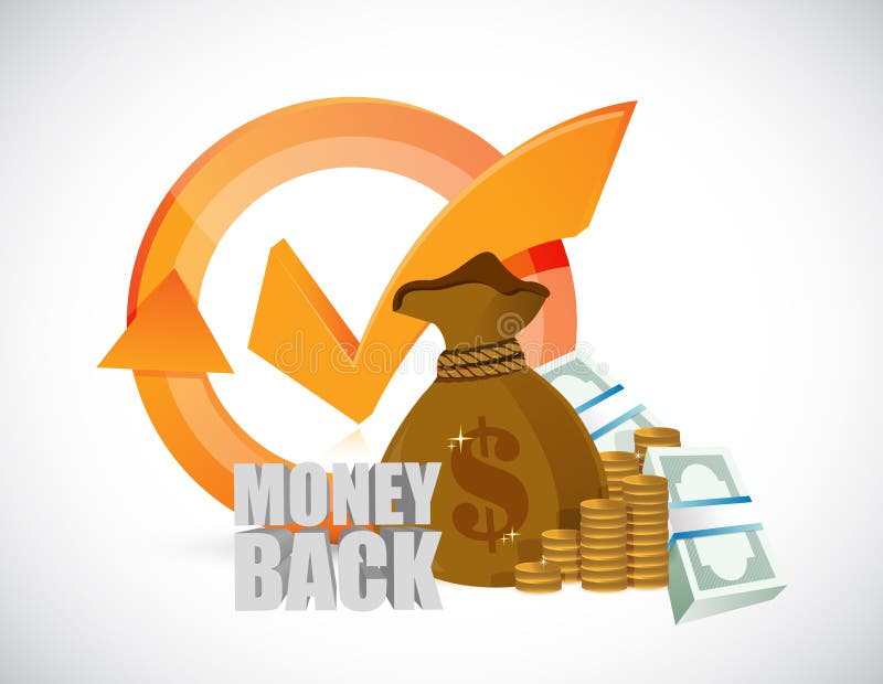 Money Back Check Mark Cycle Stock Illustration - Illustration of ...