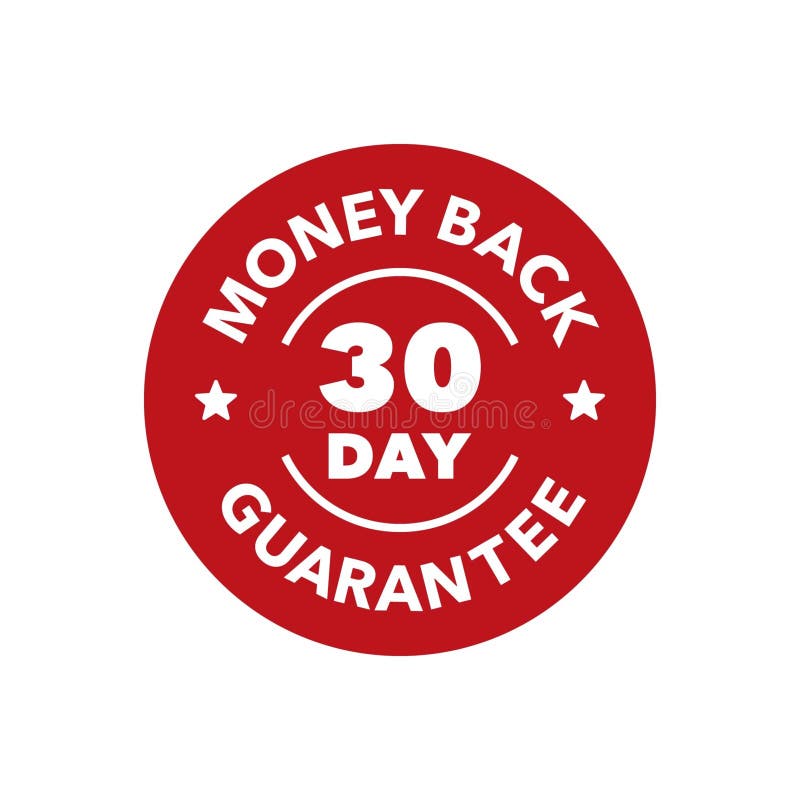 Money Back 30 Day Guarantee Badge in Red Circular Format Stock Vector - Illustration of customer ...