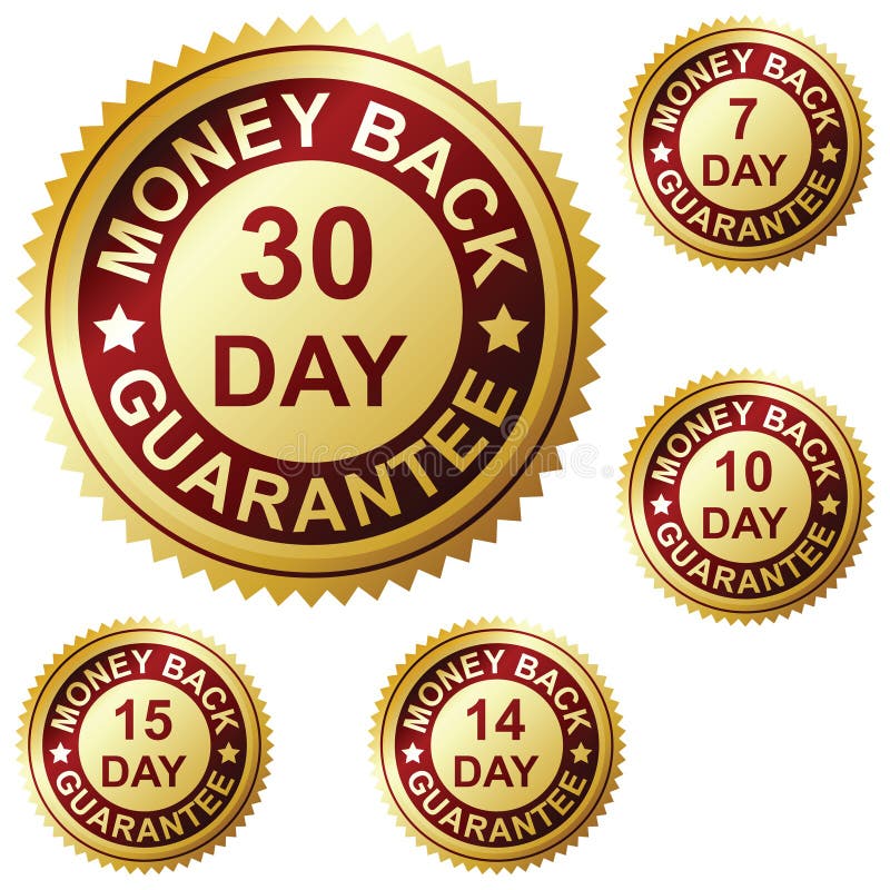 Set of Money Back Guarantee Badges in Flat Style Stock Vector ...