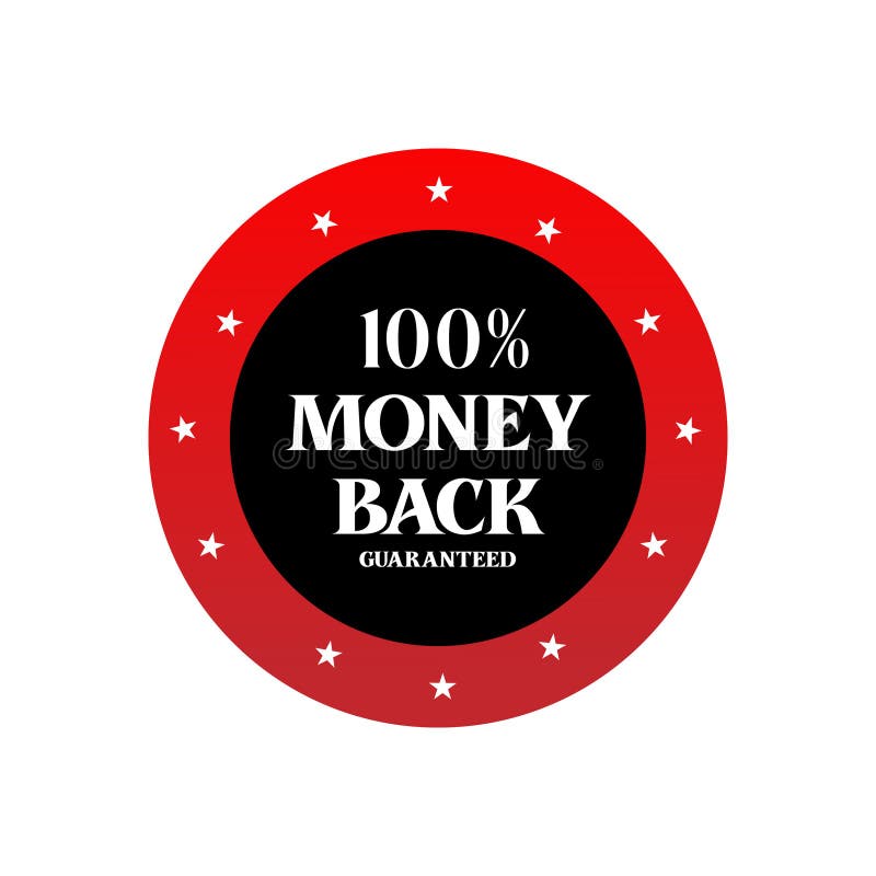 100 Money Back Guarantee Badge Black and Red Vector Stamp Label Stock ...