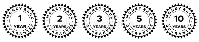 Money Back Guarantee Simle Set Vector Seal. 1, 2, 3, 5, 10 Years Stock ...