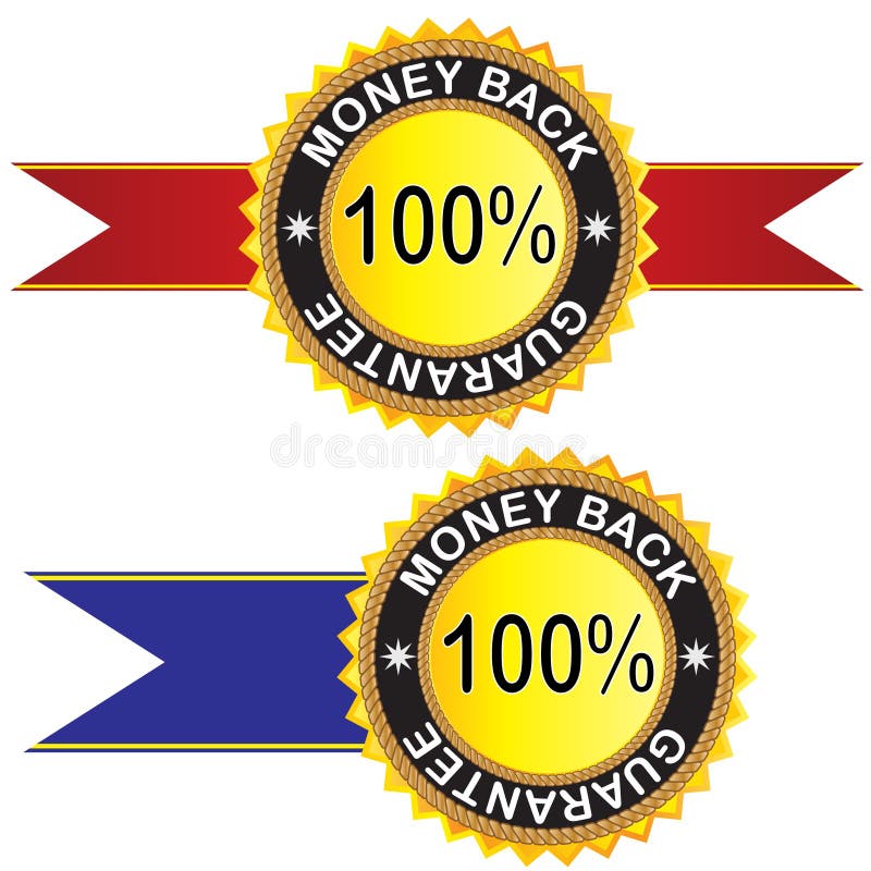 Blue money-back guarantee stock vector. Illustration of satisfaction ...