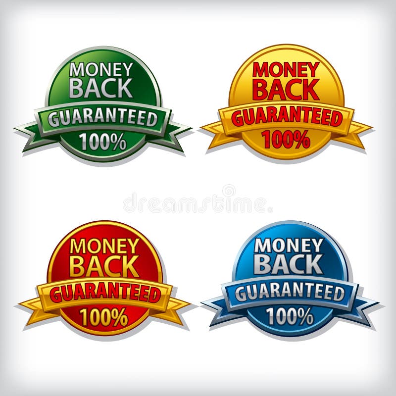 Money Back Guaranteed Label Stock Illustration - Illustration of ...