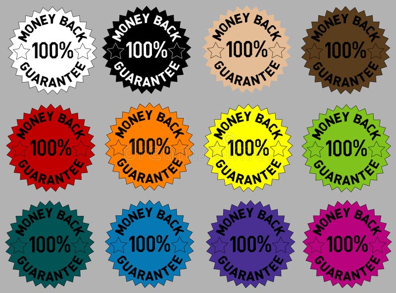 Money back label set stock vector. Illustration of quality - 10687369
