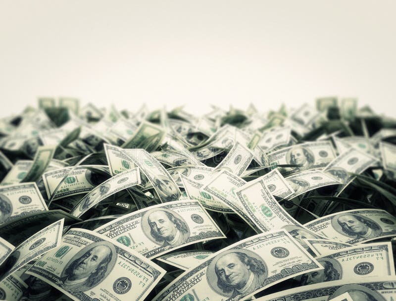 Money Background Us Dollars Isolated on White Stock Illustration ...