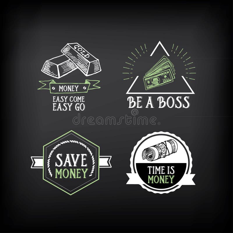 Money Badge and Logo Design. Quote Text. Vector with Graphic. Stock ...