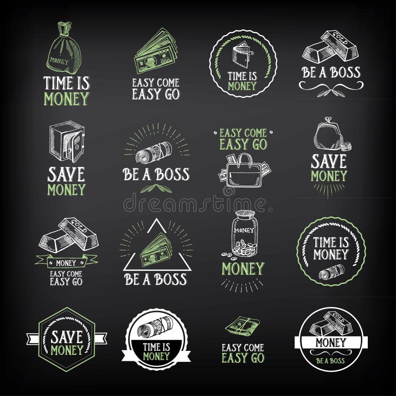 Money Badge and Logo Design. Quote Text.Vector with Graphic. Stock ...