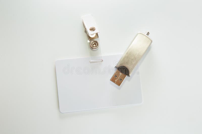 Money, Badge and USB Flash Drive Stock Photo - Image of identity, drive ...