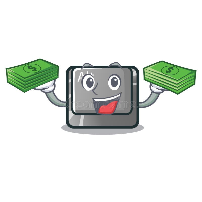 With Money Bag Alt Character Button Attached the Keyboard Stock Vector ...