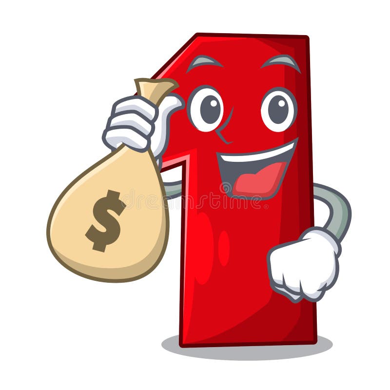 With Money Bag Character Number One on the Platform Stock Vector ...