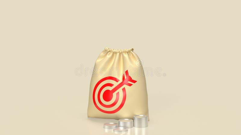 The Money Bag and Target Icon for Earn or Finance Concept 3d Rendering ...