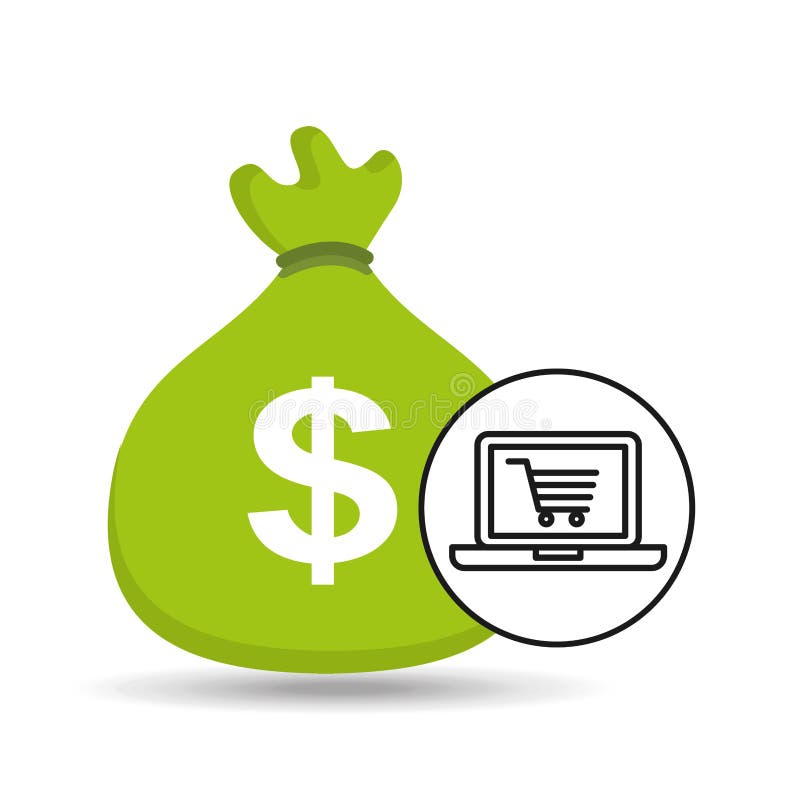 Money Bag E-commerce Buy Market Icon Stock Vector - Illustration of ...