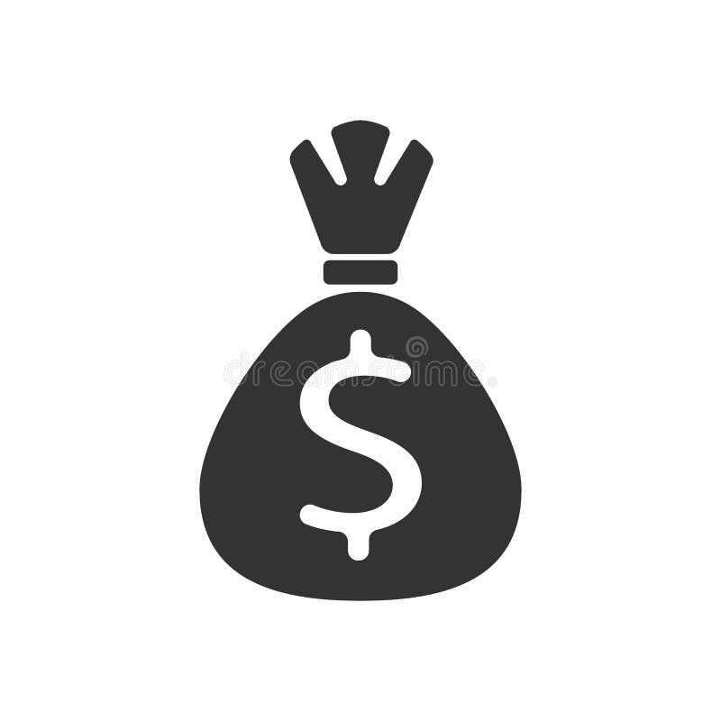 Money Bag Icon Isolated on White Stock Vector - Illustration of banking ...